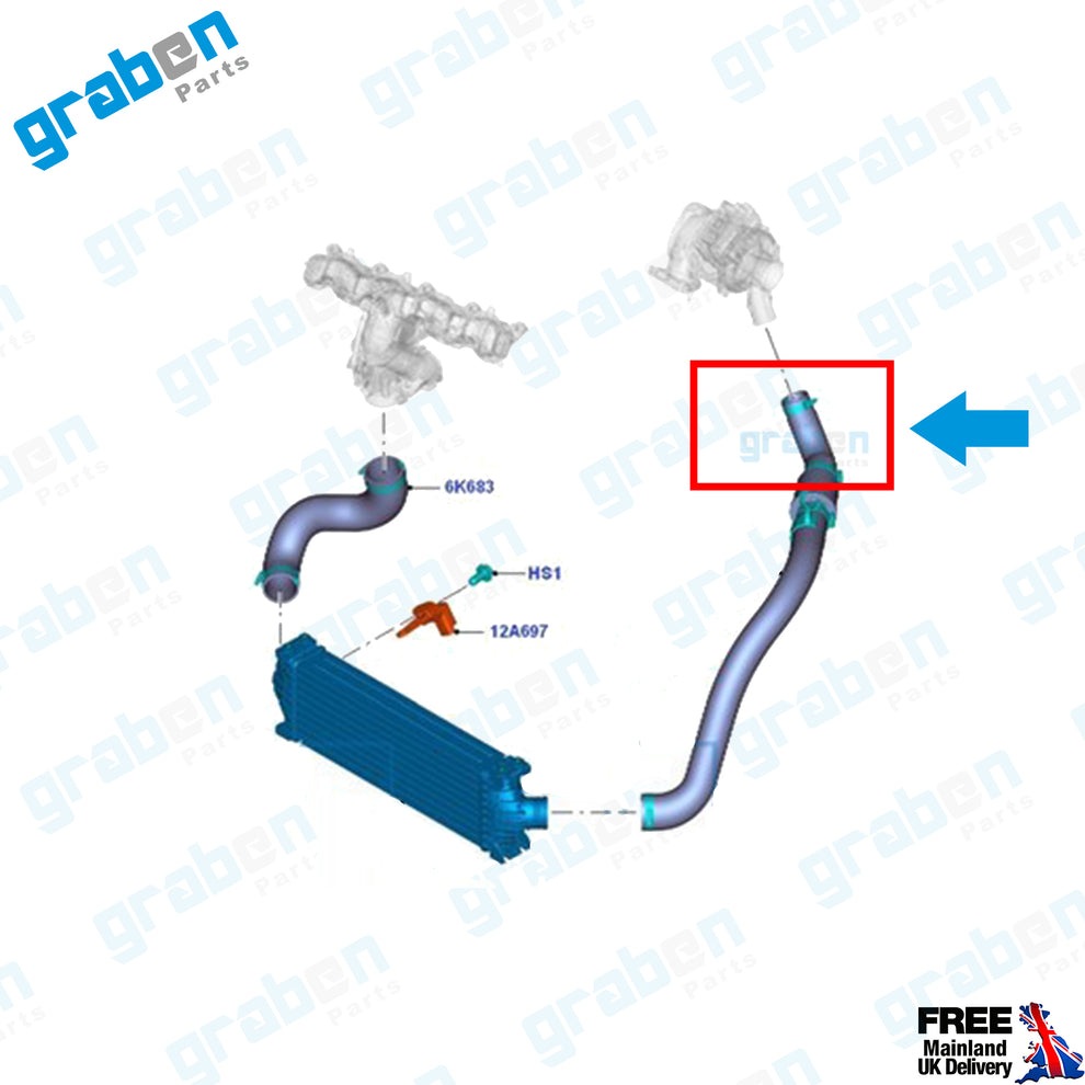 Turbo Intercooler Hose Pipe For Ford Transit MK7 / Tourneo 2.2 TDCI BK ...