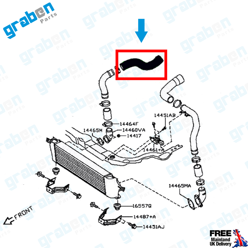 ITurbo Intercooler Hose Pipe For Nissan Qashqai 1.5 Dci 2007 Onwards 1 ...